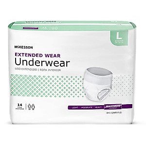 McKesson Extended Wear Underwear, Incontinence, Maximum Absorbency, Large, 56 Count