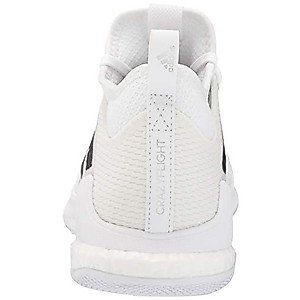 adidas Women's Crazyflight Mid Volleyball Shoe, White/Black/Grey, 8