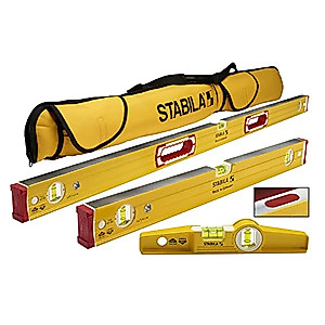 Stabila 96M Magnetic Level Set Kit - 48"/24" Torpedo and Case,Yellow