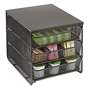 Safco 3275Bl 3 Drawer Hospitality Organizer 7 Compartments 11 1/2W X 8 1/4D X 8 1/4H Bk