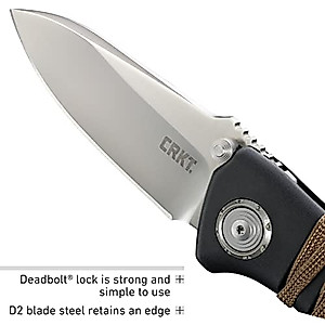 Columbia River Knife & Tool Parascale EDC Folding Pocket Knife with Deadbolt Lock, Heavy Duty Everyday Carry, Drop Point Satin Blade, Cord-Wrapped Handle, Thumbstud 6235