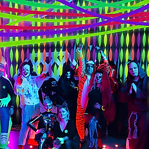 20 Rolls Blacklight Streamers, Neon Party Decorations 1640 Ft Glow in The Dark Party Crepe Paper, Halloween Glow Party Supplies for Various Large Hanging Party Backdrop DIY Decoration 82FT/Roll