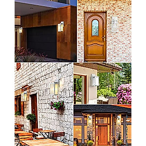 Youroke Outdoor Wall Lantern White, Modern Waterproof Wall Sconces Light Fixtures, Anti-Rust Aluminum Wall Mount Lamp with Water Ripple Glass Shade, Porch & Patio Lights for House Garden Entryway