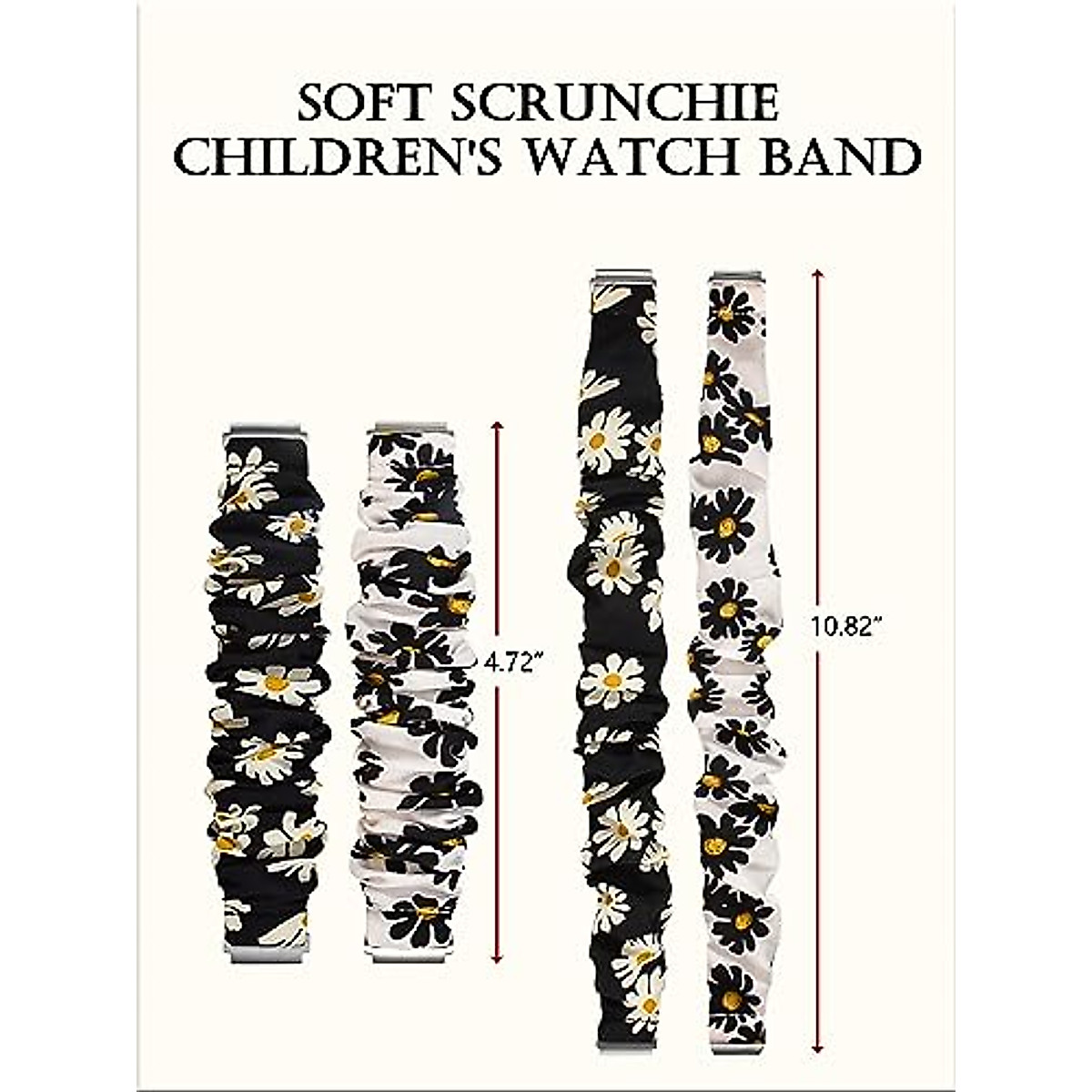 Khxriypha 2 Pack daisy Scrunchie Band Compatible with Gizmo Watch Band Stretchy Fabric Strap for Gizmo Watch Band Replacement Wristband Gizmo Watch 3/2/1 & Gabb Watch 2/1 SyncUP for Girls Kids