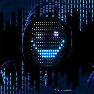 GPJYD Led Mask,Light Up Mask with Gesture Sensing,Light Up Luminous Digital Glow Mask Cool Masks for Adult/Kids Halloween Rave Dj Party Costume Cosplay Party Masquerade