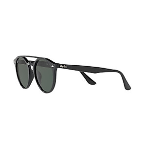 Ray-Ban Rb4279f Asian Fit Round Sunglasses, Black/Green, 51 mm