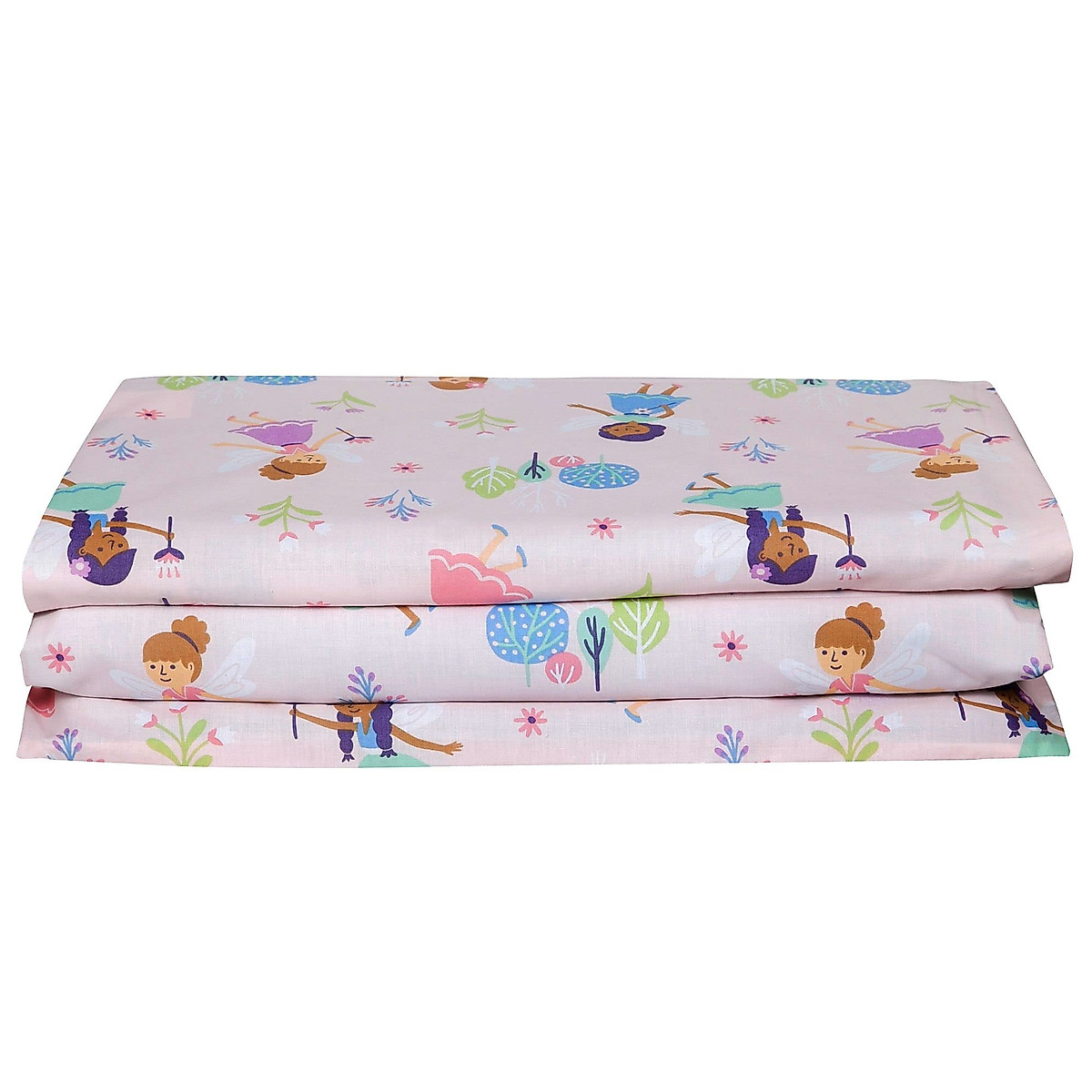 Wildkin Kids Nap Mat Cover – Soft, Sewn-in Flap, Durable & Fits 1.5"" Vinyl Sleep Mats - Fairy Garden