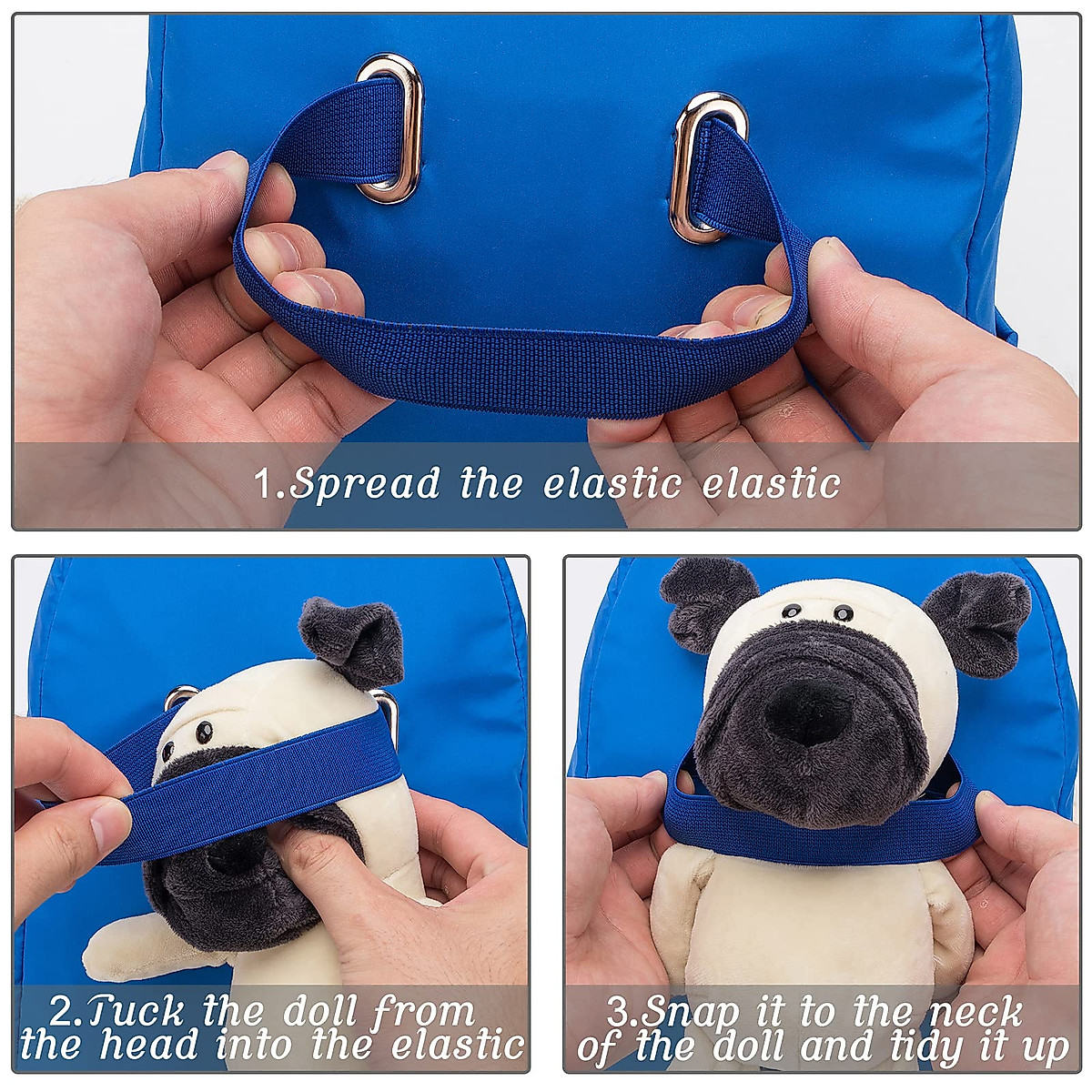 Orleens Small Toddler Kids Backpack for Girls Boys, Gift Bag for 3-6 Years Old Children Stuffed Puppy Toys 9 Inch