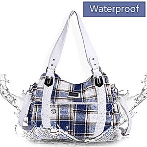 Angel Barcelo Roomy Fashion Hobo Womens Handbags Ladies Purse Satchel Shoulder Bags Tote Washed Leather Bag Blue