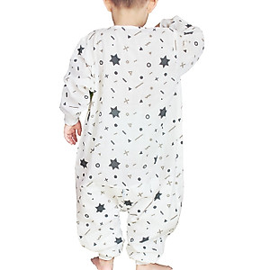 ililmmoe Muslin Original 100% Cotton Sleeping Sack Sleep Bag with Legs Baby Wearable Blankets Long Sleeves 1-4T Star/L