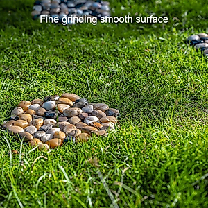 6 PCS River Rock Stepping Stones Outdoor, 9.5 Inch Hexagon Pavers Pebbles Polished Gravel for Garden Walkway