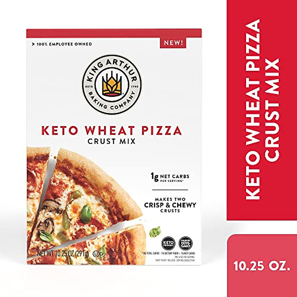 King Arthur Baking Keto Pizza Crust Mix, 1g Net Carbs Per Serving, Low Carb & Keto Friendly, 10.25 oz
