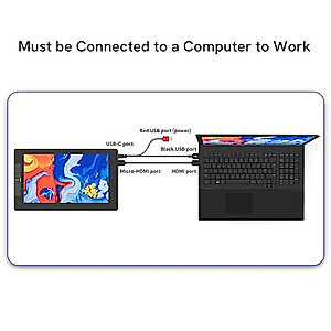 VEIKK VK1200 Drawing Tablet with Screen, 11.6 Inch Full-Laminated Graphic Drawing Monitor, with Battery-Free Pen and Tilt Function, 6 Customized Keys(Must be Connected to a Computer to Work)