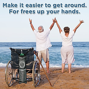 ZHEEYI Oxygen Cylinder Bag for Wheelchairs with Buckles, Fits Any Wheelchair, Gray (Fits Most Oxygen cylinders)