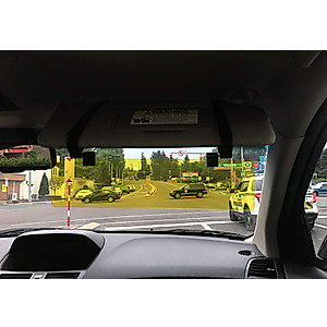 Night Driving Visor by Glare Guard, Replace Night Driving Glasses with Anti-Glare Polarized HD Driving Visor for Headlight Glare Universal 14" x 3.25" fits Cars, Truck's SUV's & RV's, Made in USA