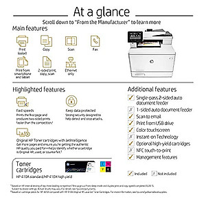 HP Laserjet Pro M477fdn All-in-One Color Printer (CF378A#BGJ) (Certified Refurbished)