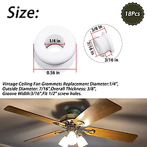 18PCS New Rubber Grommets In White Compatible With Hunter Vintage Discontinued Ceiling fans/Ceiling Fan Replacement Parts (18)