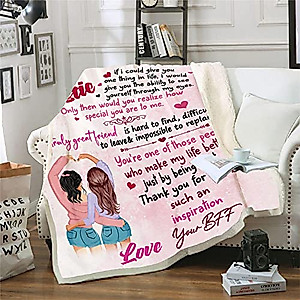 Best Friend Birthday Gifts for Women, Friendship Gifts for Women Friends, Best Friend, Best Friend Blanket 50 x 60, Soft Sherpa Throw Blanket Gifts for Women Sister Girls BFF