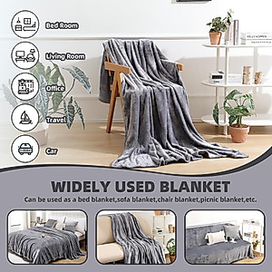 300GSM Luxury Soft Fleece Blanket King - Plush Fuzzy Cozy Lightweight King Size Blankets for Bed, Double Brushed Microfiber Blanket for Travel Camping Chair and Couch Sofa, 108x90 inches