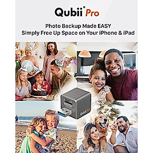 MAKTAR Qubii Pro USB-A Flash Drive, Auto Backup While Charging, MFi Certified Compatible with iPhone/iPad, Memory Stick iPad External Photo Storage for MacBook/Laptops/PC Photo Stick