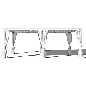 Joyside 12’ x 20’ Outdoor Louvered Pergola - Patio Aluminum Pergola with Adjustable Louvered Roof, Water-Proof Gazebo Sunshade Shelter with Netting Included, White Frame