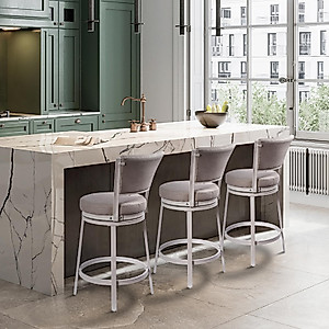 FLYZC Bar Stools, Swivel Bar Stools with Back, 25" Counter Height Bar Stools Set of 2, Round Swivel Counter Stools Bar Chair with Backrest, Stools for Kitchen Counter Island Bar