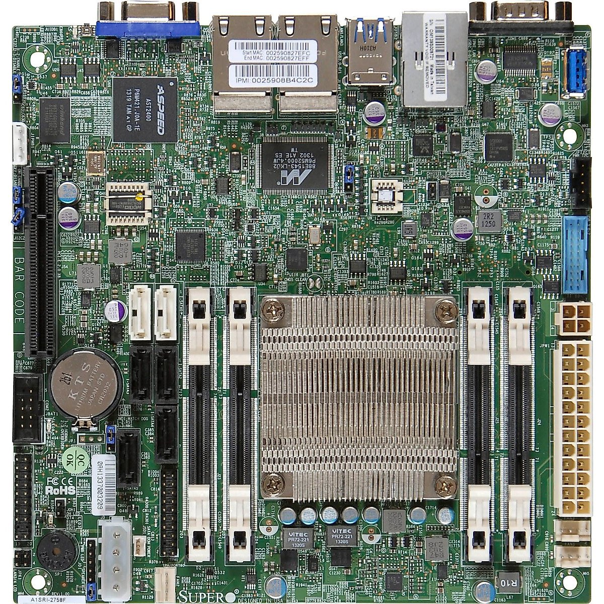 Supermicro Atom C2758 UP TO 64GB DDR3 PCIE SATA USB Mini ITX DDR3 1333 NA Motherboards MBD-A1SRI-2758F-O
