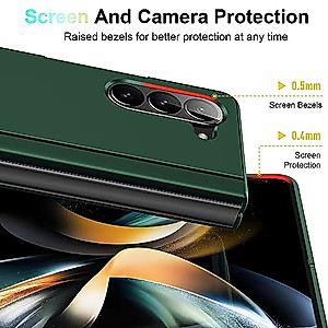 Phone Protective flip case Compatible with Samsung Galaxy Z Fold 5 Case, Slim Hard PC Thin Shockproof Protective Phone Case Protective Holster (Color : Pink)