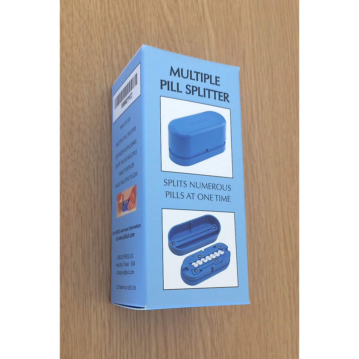 Multiple Pill Splitter. Original Patented Design, with Accurate Pill Alignment, Sturdy Cutting Blade and Blade Guard, for Splitting and Quartering Round or Oblong Pills.US Patent No. 9,827,165.