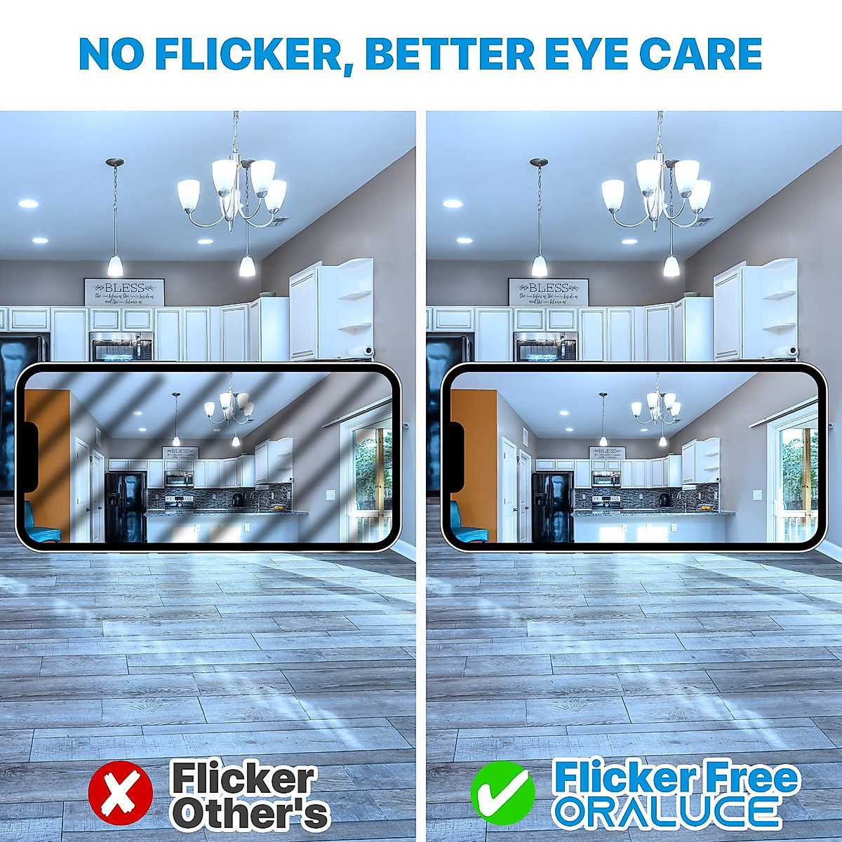 ORALUCE LED Light Bulbs 100 Watt - 120 Watt Equivalent, 15W 1600 Lumens 6500K Cool White LED Bulbs, E26 Medium Base, Non-Dimmable, UL Listed, 6Pack