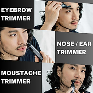 URBANER Beard Trimmer for Men, Waterproof Grooming Kit, Portable Nose and Ear Hair Clippers, 6 Pieces Set, Battery Included, Mustache Trimmer Gift for Men, MB-980