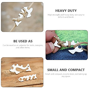 INOOMP Rope Adjuster 4pcs Drawstring Tie Travel Stainless Steel Rope On Foot Outside Tent