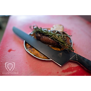 DALSTRONG Slicing Knife - 12 inch - Carving Offset Blade - Shadow Black Series - Black Titanium Nitride Coated - High Carbon 7CR17MOV-X Vacuum Treated Steel- Sheath - NSF Certified - Bread, Ham Slicer