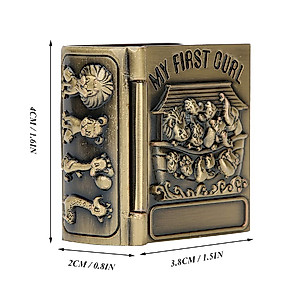 Agatige 2pcs Baby Tooth Fairy Box, Baby First Tooth and Curl Keepsake Box Tooth Holder Book Shaped Trinket Box Gift Box for Child Kids