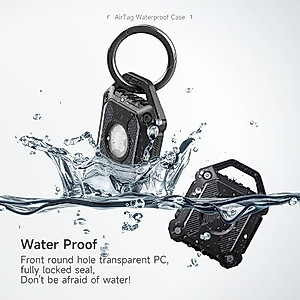 2PCS Waterproof AirTag Holder Case with Keychain, Screw Full Cover, Durable, Anti-Scratch, Fully Enclosed, Secure Holder Case Protect for Apple AirTag Tracker (A-Mold)