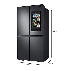 Samsung 28.6 Cu. Ft. Fingerprint Resistant Black Stainless Steel Smart 4-Door Flex Refrigerator Featuring Family Hub With Beverage Center And Dual Ice Maker - RF29A9771SG/AA