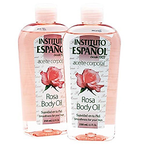 Instituto Español Rosa Body Oil, Smoothness for your Skin, 2-Pack, 8.5 FL Oz each, 2 Bottles