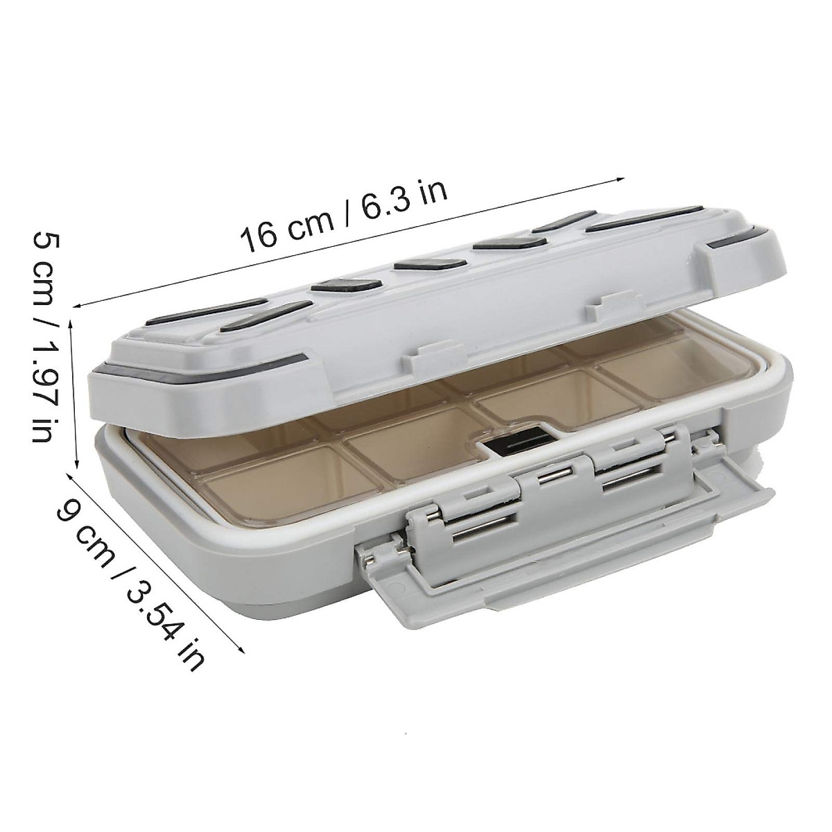 Fishing Tackle Container, Fishing Tackle Organizer Strong and Sturdy Safe and Convenient High Capacity for Outdoor Accessories for Fishing Supplies(Grey)