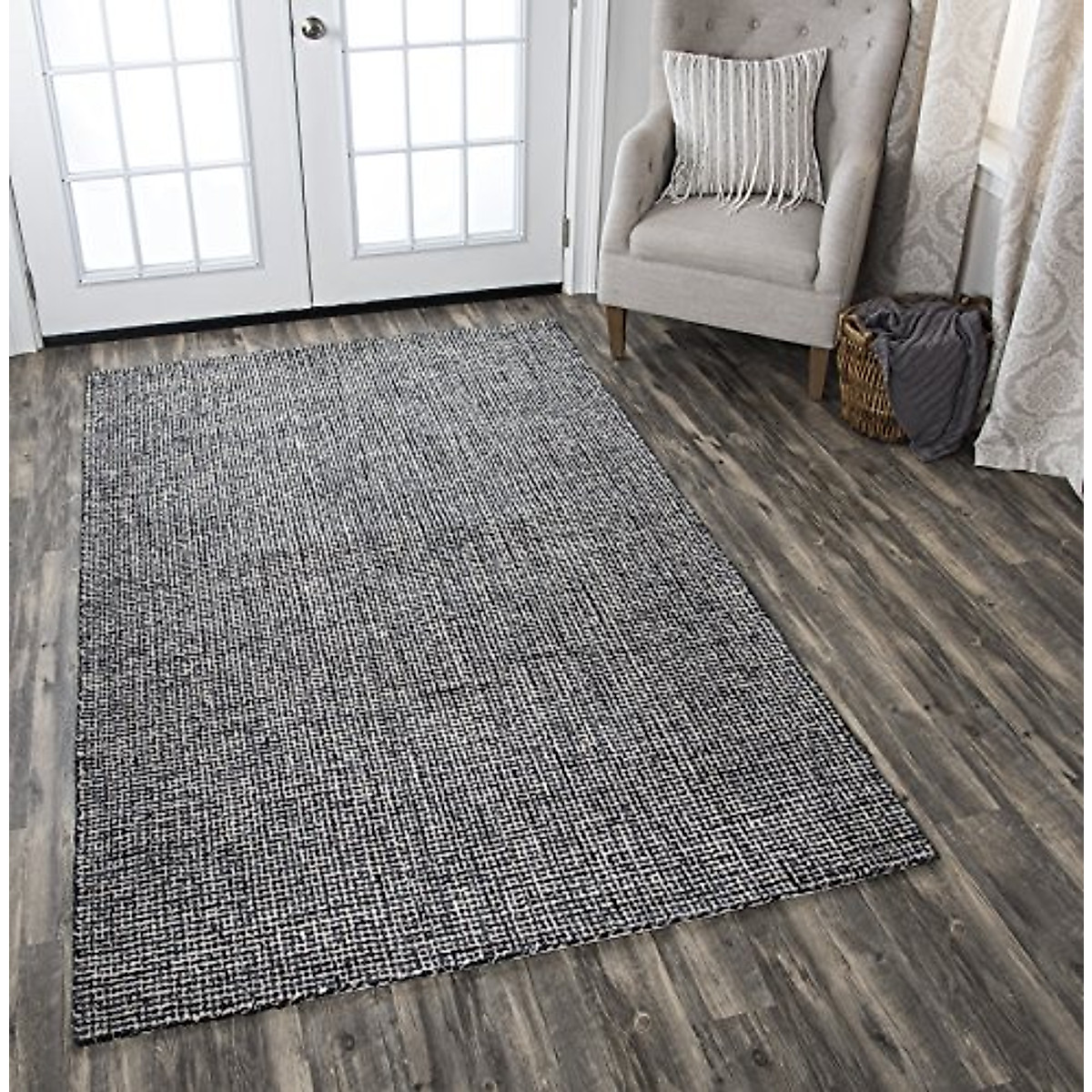 Rizzy Home Brindleton Black/Ivory Tweed 8' x 10' Rug