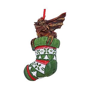 Nemesis Now Gremlins Mohawk in Stocking Hanging Festive Decorative Ornament 12cm, Resin, Green, Officially Licensed Harry Potter Merchandise, Cast in The Finest Resin, Expertly Hand-Painted