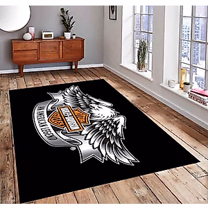 Moto Gp, Motorsport Rugs, Harley for Garage Rug, Personalized Rug, Non-Slip Backing,Themed Rug, Rug for Living Room, ms0205.2(39”x59”)=100x150cm