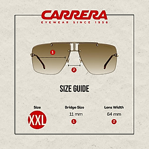 Carrera CA1016/S 0J5G 64MM Gold/Black/Brown/Green Square Sunglasses for Men for Women + BUNDLE with Designer iWear Eyewear Kit