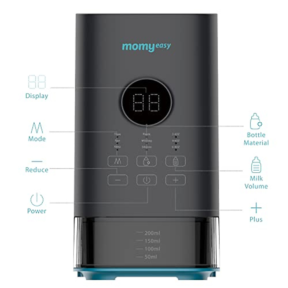 MOMYEASY Bottle Warmer, 3 Min Fast Baby Bottle Warmer with Accurate Display Timer, Baby Breastmilk Formula Milk Warmer, Temperature Control 48H Keep Warm and Auto Shutoff
