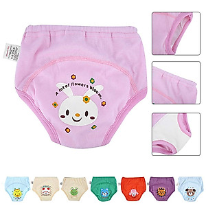 8PC/S Baby Training Pants Potty Training Underwear Toddlers Boys Girls Cartoon Cute Waterproof Diapers 4 Layers (80)