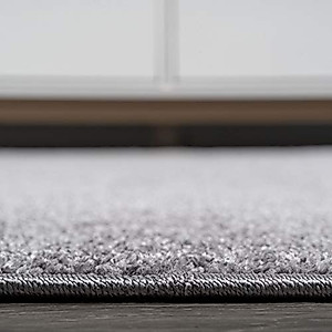 JONATHAN Y SEU100A-8 Haze Solid Low-Pile Indoor Area-Rug Casual Contemporary Solid Traditional Easy-Cleaning Bedroom Kitchen Living Room Non Shedding, 8 ft x 10 ft, Grey