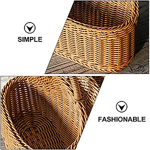 Cabilock Woven Storage Basket Wall Mounted Hanging Basket Wall Hanging Storage Organizer Entryway Mail Letter Holder Wall Decor for Office Bedroom Home