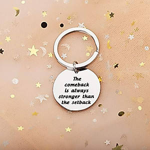 BAUNA Sobriety Keychain Addiction Recovery Jewelry Comeback Key Ring