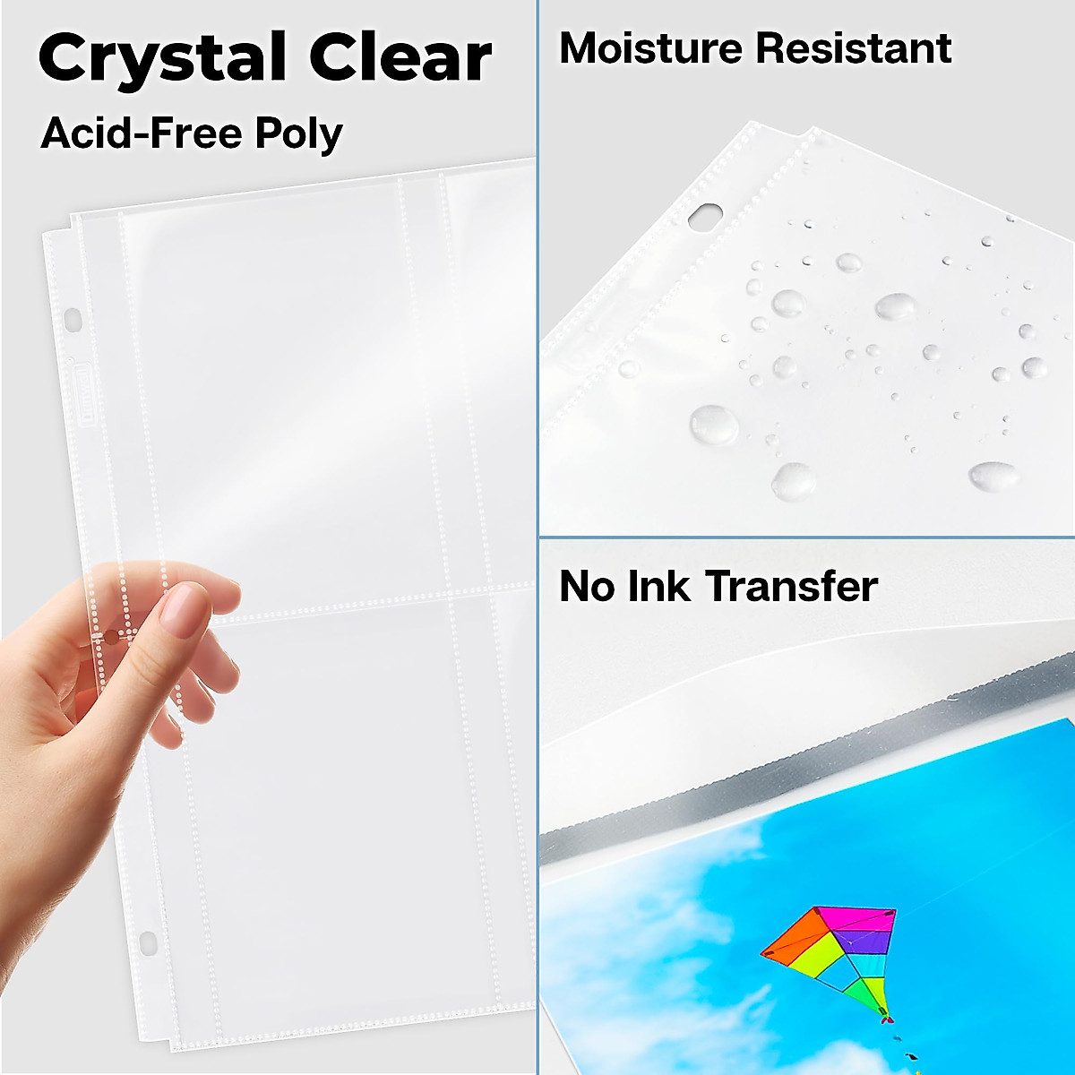 Dunwell Photo Album Refill Pages - (3.5x5, 25 Pack), for 200 Pictures, 3-Ring Binder Photo Pockets, Each 4-Pocket Photo Page Holds 8 Pictures, 3.5 x 5 Photo Protectors or 3.25x5.25 Seed Binder