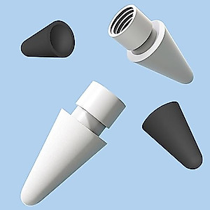 SIXFU Replacement Tips for Apple Pencil 2nd Generation & 1st, Apple Pen Tip with Paper Feel Silence Protector Cover for iPad Pencil 1 & 2 Gen iPencil Nibs(4 Pack)