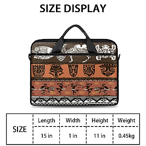 Ethnic Animals Laptop Computer Bag Waterproof Shoulder Messenger Bag 13-15 inch Durable Laptop Tote Bag with Shoulder Strap Handle Lightweight Crossbody Briefcase